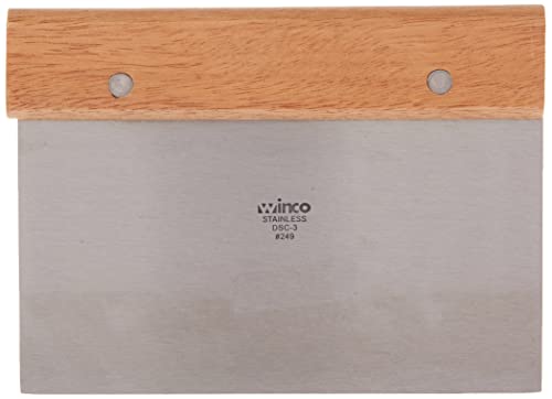 Winware Stainless Steel Dough Scraper with Wood Handle