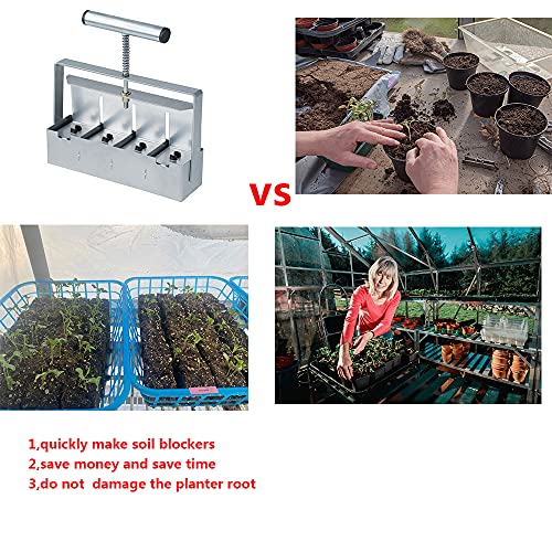 Manual Soil Block Maker Micro Soil Blocker Set (4 Soil Blocker)