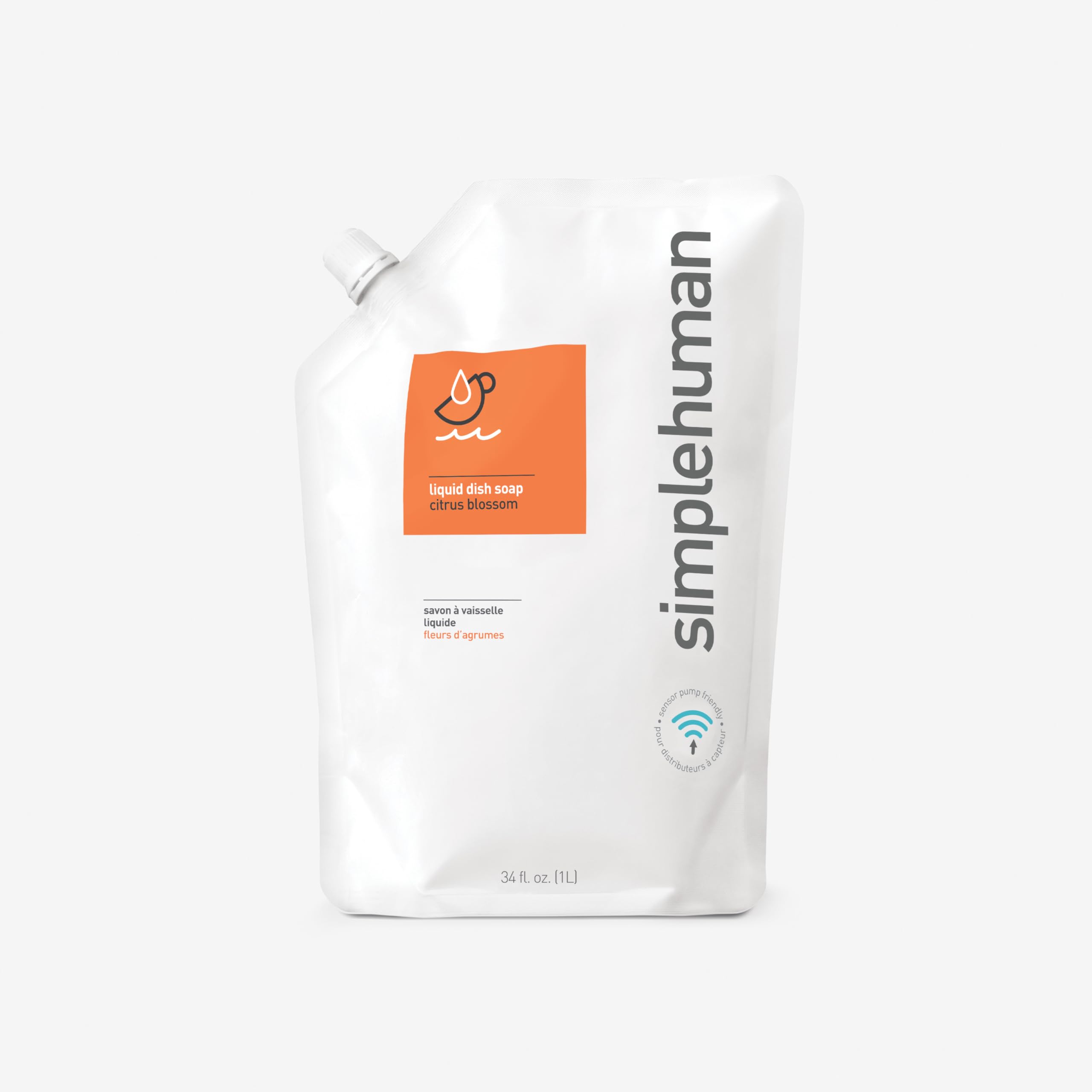 simplehuman Citrus Blossom Dish Soap Refill Pouch, 34 Fl Oz, Pack of 6