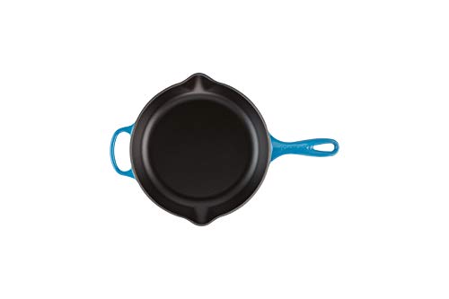 Le Creuset Enameled Cast Iron Signature Iron Handle Skillet, 10.25" (1-3/4 qt.), Marseille & Silicone French Trivet, 8", Marseille