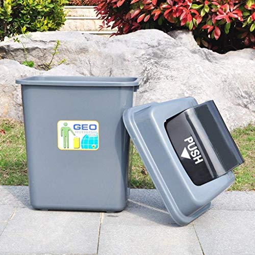 LSNLNN Waste Bin,Trash Cans,Dustbins 20~60 Litre, Thicken Plastic Multifunction Hotel Outdoor Office Industry Gray Indoor/Outdoor,40L,40L
