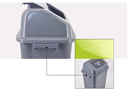 LSNLNN Waste Bin,Trash Cans,Dustbins 20~60 Litre, Thicken Plastic Multifunction Hotel Outdoor Office Industry Gray Indoor/Outdoor,40L,40L