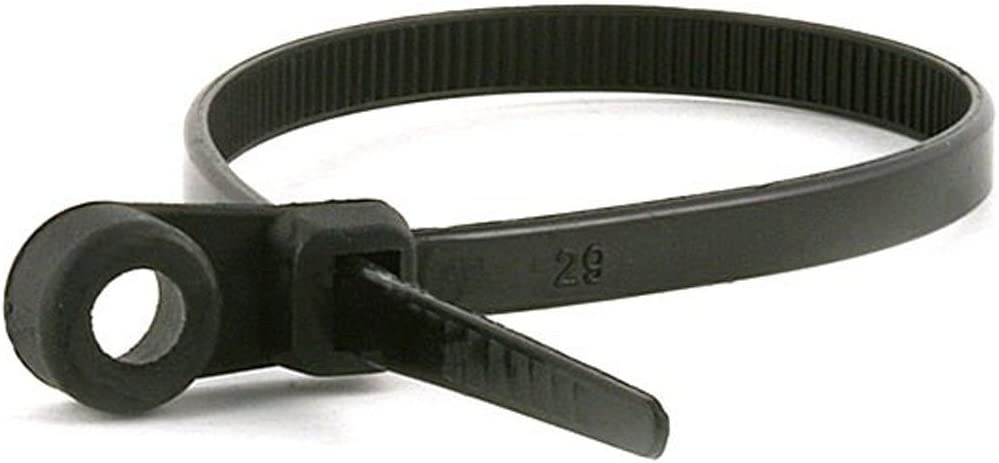 Monoprice 105785 8-Inch 40LBS Mountable head Cable Tie, 100-Piece/Pack, Black (Discontinued by Manufacturer)