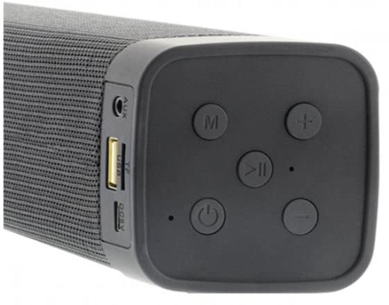 i.Sound ISound-6961 15-in. High-Performance Bluetooth Sound Bar and Speakerphone with FM Radio, Black