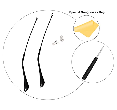 Replacement Temple Tips Temple Arms for Ray-Ban Aviator RB3025 3025 Sunglasses Repair Kit,Bonus Screws/Screwdriver/Sunglasses Bag-Black
