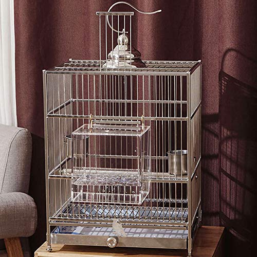 Saderoy Bird Bath Cage, No-Leakage Bird Bathtub with Hanging Hooks Cage Accessory for Small Bird Parrots Lovebirds Canary Portable Shower