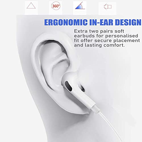 2 Pack-Apple Earbuds with Lightning Connector(Built-in Microphone & Volume Control) in-Ear Stereo Headphone Headset Compatible with iPhone 12/SE/11/XR/XS/X/7/7 Plus/8/8Plus - Support All iOS System