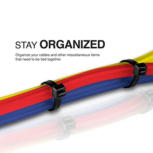 TR Industrial Multi-Purpose UV Resistant Black Cable Ties, 12 inches, 100 Pack