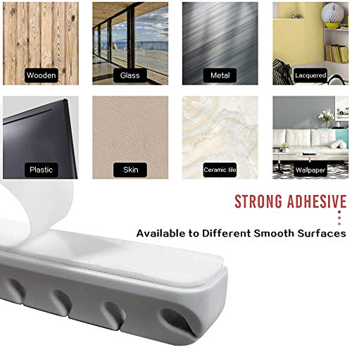 3 Pack Cable Holder Clips, Cable Management Cord Organizer USB Charging Clips Silicone Self Adhesive Wire Holders for Desktop USB Charging Cable Power Cord Mouse Cable Wire PC Office Home (Grey)