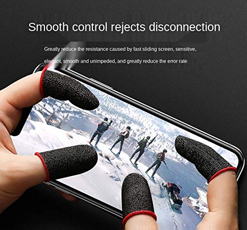 Mobile game finger cot 0.3mm silver fiber anti-sweat smooth touch screen finger protector suitable for PUBG/knife cut/rules of survival compatible with mobile phones and tablets thumb socks for gaming