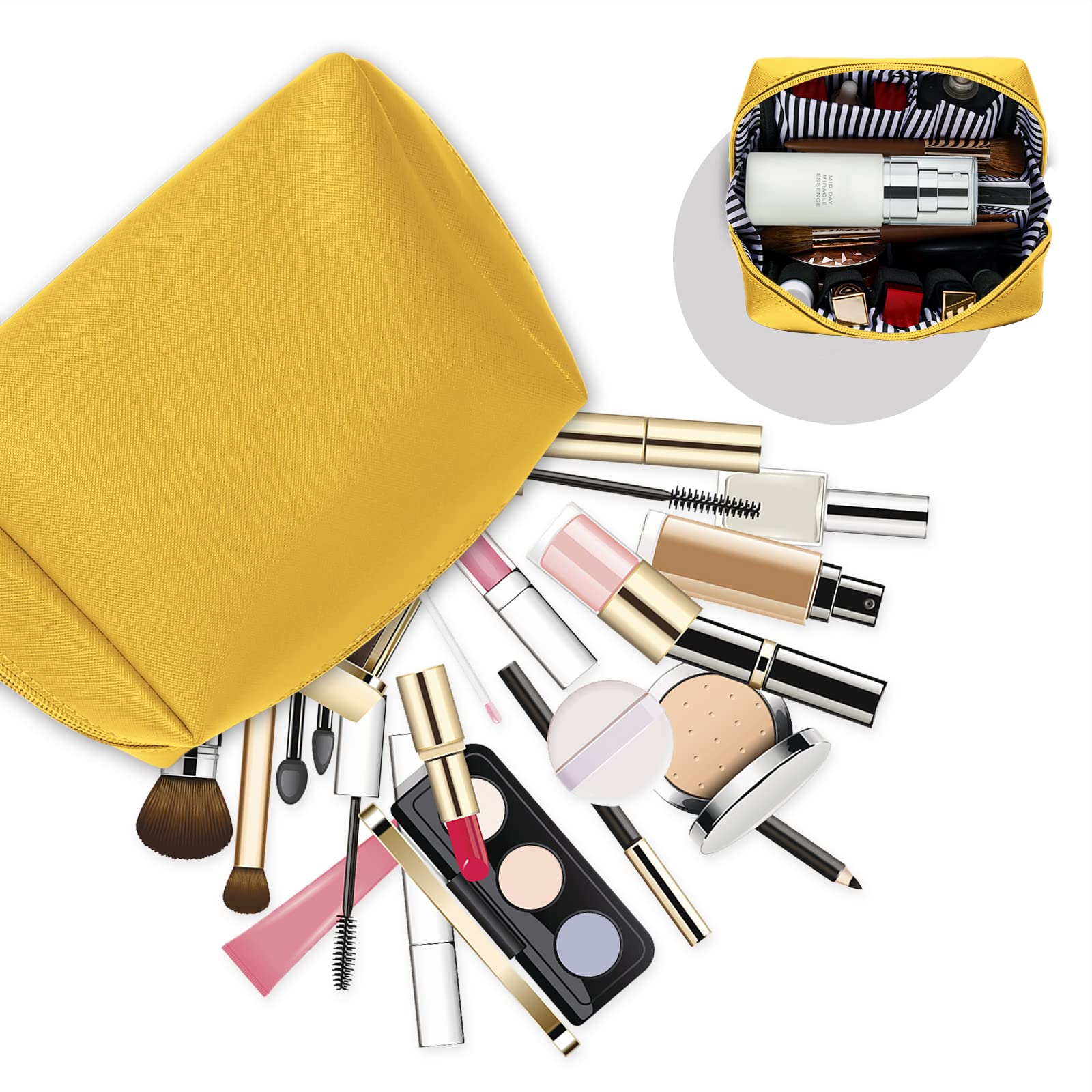 TOPDesign Laptop Bag for Women, Waterproof PU Leather Work Briefcase fits 15.6 Inch Computer, Large Tote Messenger Shoulder Bag, Stylish Business Purse Handbag Satchel (Yellow)
