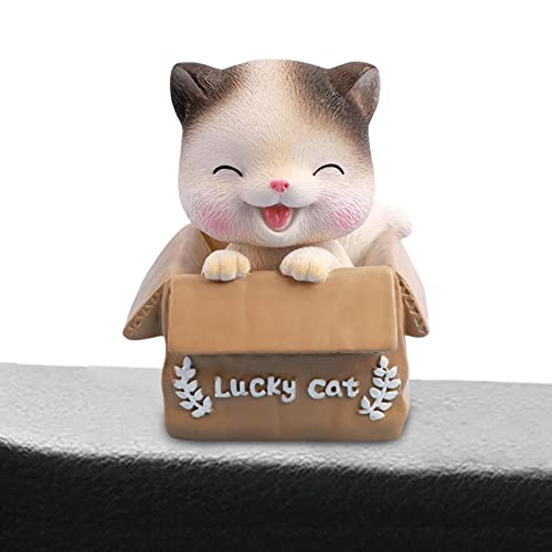 Dashboard Bobbleheads, Lucky Cat Dashboard Car Ornaments Bobble Head Cat Pet Toy, Shaking Head Cat Decor for Car Interior, Automotive Dashboard, Home Desktop KOT-us
