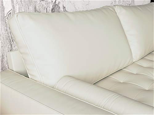 US Pride Furniture NS5454-L Caladeron Mid-Century Modern Loveseat in Faux Leather, PVC White