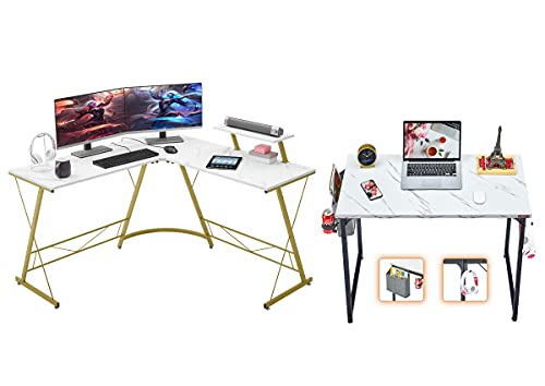 Mr IRONSTONE L-Shaped Desk 50.8" & Computer Desk 31"