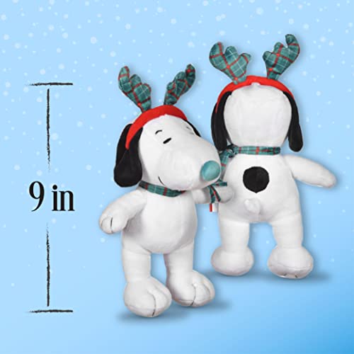 Peanuts for Pets Comics 9" Holiday Snoopy Reindeer Squeaky Dog Toy | Medium Snoopy Christmas Snoopy Dog Toy | Snoopy Stuffed Animal Officially Licensed Pet Product from Comics (FF23517)