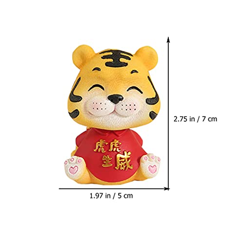TOYANDONA Mini Toys 2pcs Bobblehead Tiger Figure Dancing Shaking Head Toys Animal Swinging Car Dashboard Decoration for Home Kitchen Office Decor Rearview Mirror Plants Decor