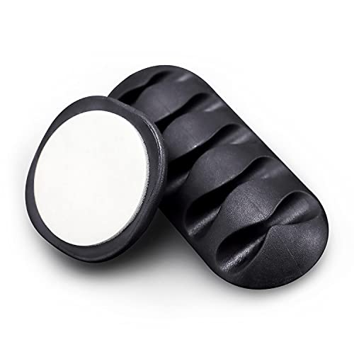 18 Pack Cable Clips Self Adhesive Cord Holders Ideal Cable Cords Management for Organizing Cable Wires Home, Office, Car, Desk Nightstand (18-Black)