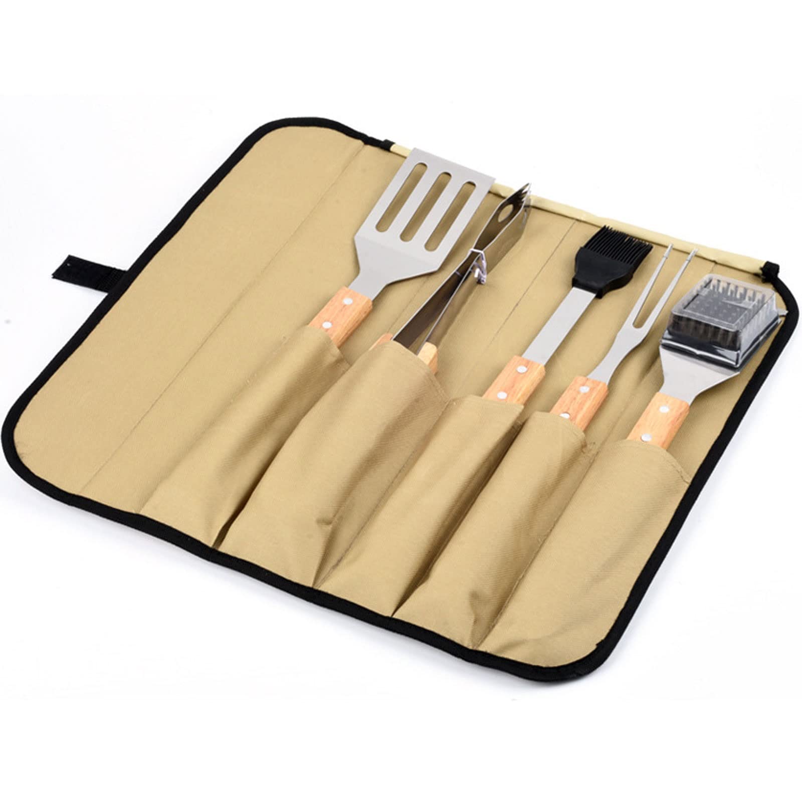 CYXI 5PCS BBQ Grill Tools Set,Grill Accessories,Portable Grilling Utensil Kit,Grilling and Camping Cooking Utensils Set for The Outdoors Travel, Picnics, RVs, Camping, BBQs, Parties