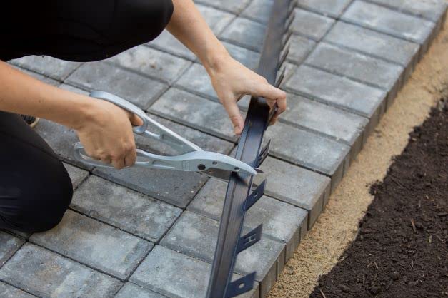 MASTER MARK Dig-Free Landscape Paver, Bricks, Stone Edging, No-Dig Patio Flex Border, Plastic 60 ft. Coil (Black), 1.75 in. Height