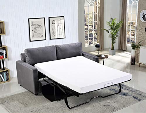 Container Furniture Direct Rosina Sleeper Sofa with High Density Innerspring Mattress, 70", Silverish Grey