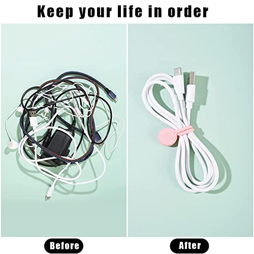 6pcs Silicone Magnetic Cable Ties 4.65" Twist Ties Enhanced Magnet Never Fall Off, Snap On Magnetic organizer Cord Holder for Bundling and Organizing, Holding Stuff, Book Markers, Fridge Magnets