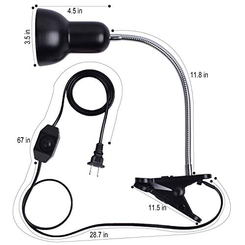Cdipesp Reptile Heat Lamp UVA UVB Reptile Light Adjustable 50W Turtle Basking Spot Lamps for Aquatic Lizard Snake Chameleons Amphibians with 3 Bulbs