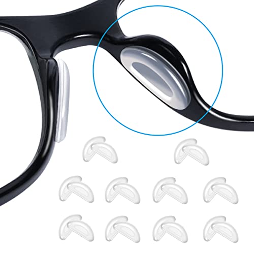 Festful Eyeglass Nose Pads,10 Pairs of Anti-Slip Soft Glasses Nose Pad,Silicone Nose Pads for Glasses (Clear/2mm)