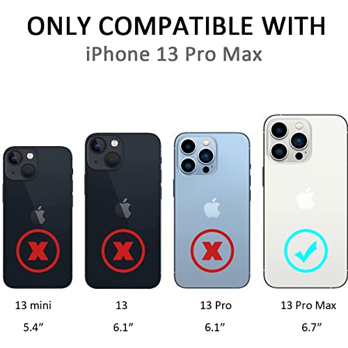 Nvollnoe iPhone 13 Case with Sliding Camera Cover, Card Holder, Heavy Duty Protective, Magnetic Kickstand - (Rose Gold)
