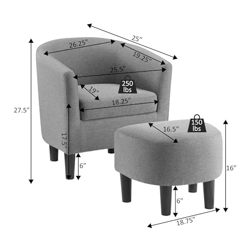 Convenience Concepts Take a Seat Churchill Accent Chair with Ottoman, Red Microfiber