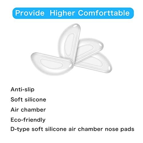 Festful Eyeglass Nose Pads,10 Pairs of Anti-Slip Soft Glasses Nose Pad,Silicone Nose Pads for Glasses (Clear/2mm)