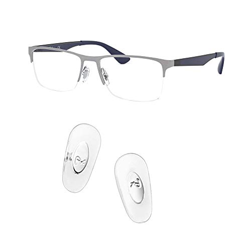 Oak& ban Replacement Push-in Nose Pads for RB6335 Glasses Repair Kits,Bonus Lens Cloth (Silver)