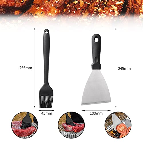 CYXI Grill Accessories, BBQ Tools Set, Grilling Tools Stainless Steel Grill Utensils,Portable Grilling Utensil Kit,for Travel, Picnics, RVs, Camping, BBQs, Parties (Size : 14pcs)