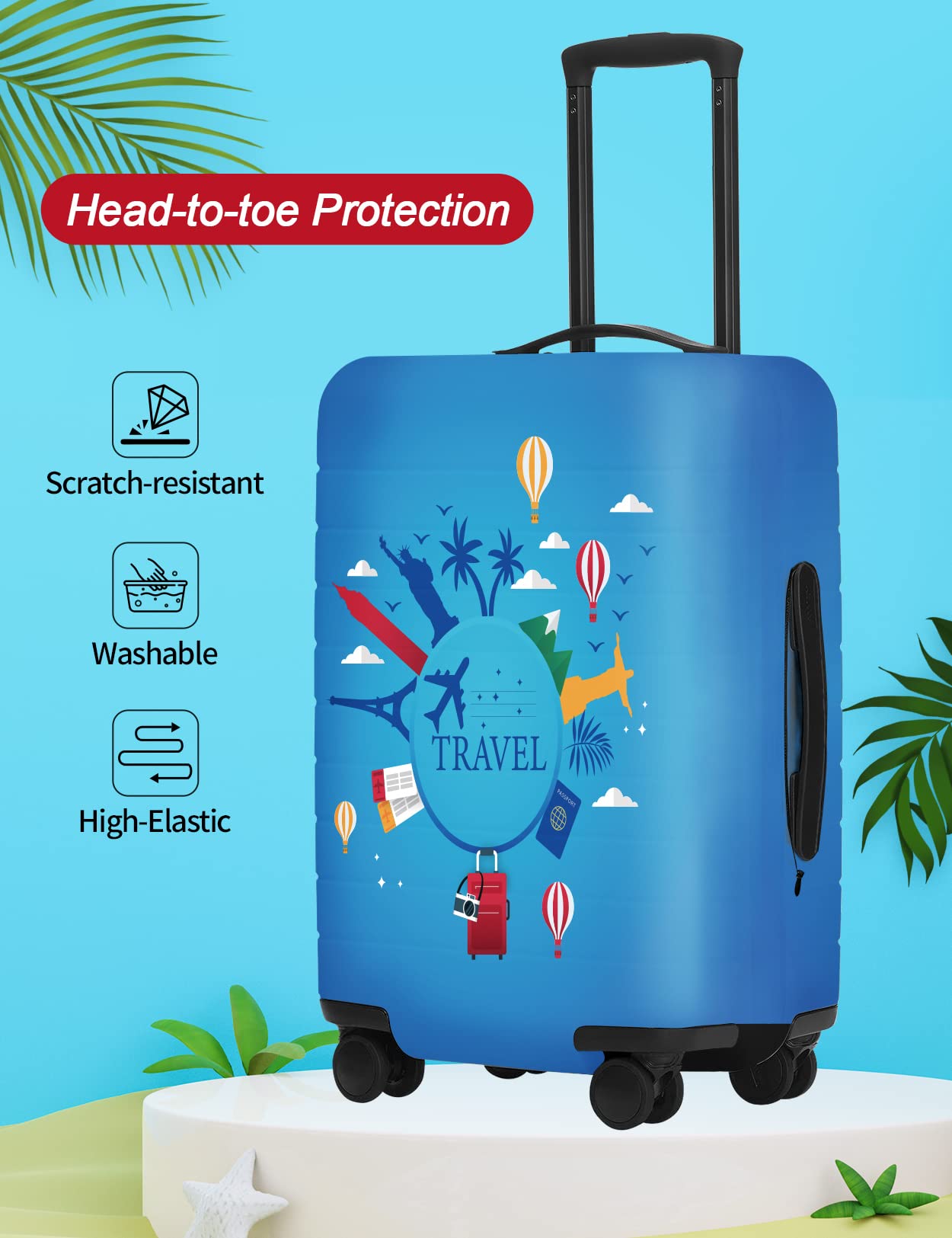 URBEST Luggage Cover Protector Suitcase Anti Scratch Dirt Covers, Fits 18"-22" Luggage City Travel