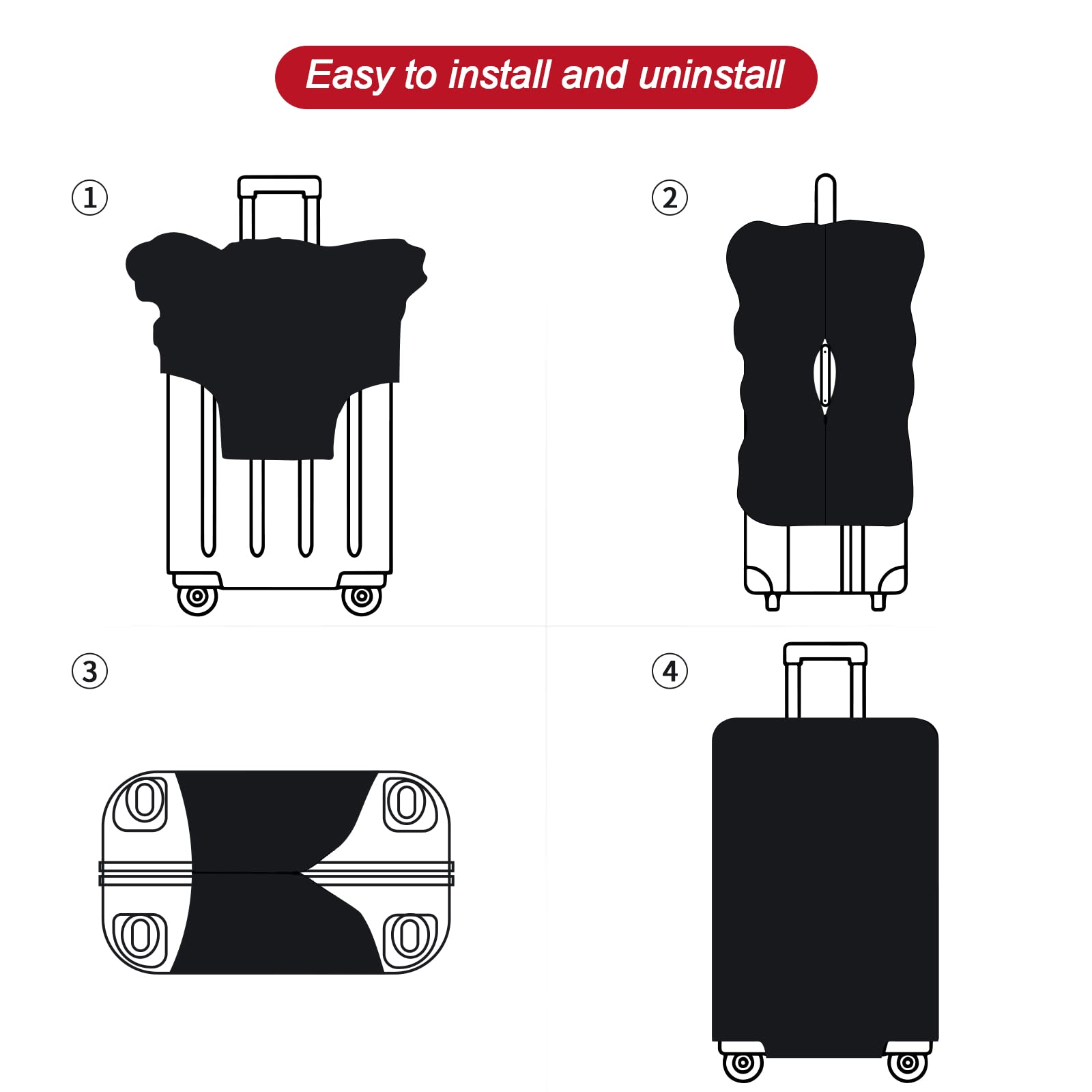 URBEST Luggage Cover Protector Suitcase Anti Scratch Dirt Covers, Fits 18"-22" Luggage City Travel