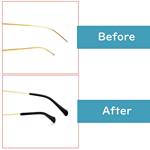 8 Pairs Eyeglass End Tips Ear Sock Pieces Anti-Slip Tube Replacement Tips Silicone for Thin Metal Eyeglass Legs,4 Black/4 White