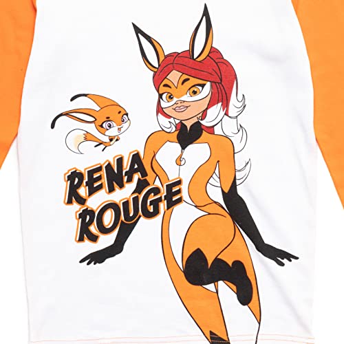 Miraculous Rena Rouge Little Girls Pajama Shirt and Pants Sleep Set Orange/White 5-6