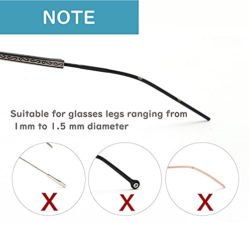 8 Pairs Eyeglass End Tips Ear Sock Pieces Anti-Slip Tube Replacement Tips Silicone for Thin Metal Eyeglass Legs,4 Black/4 White