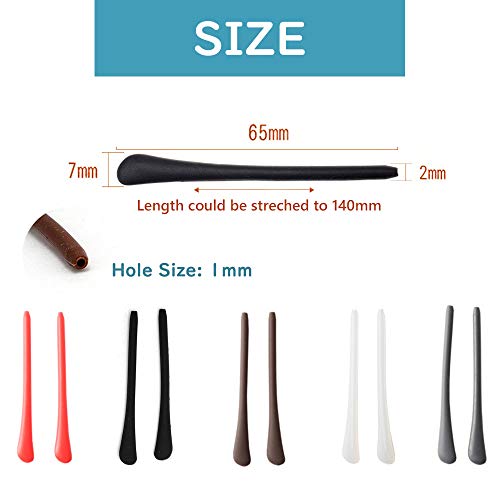 8 Pairs Eyeglass End Tips Ear Sock Pieces Anti-Slip Tube Replacement Tips Silicone for Thin Metal Eyeglass Legs,4 Black/4 White