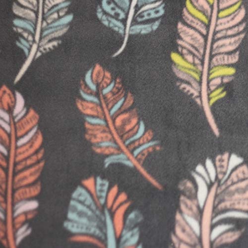 Bohemian Feathers Anti-Pill Premium No-Sew Throw Fleece Fabric Kit (72x60)