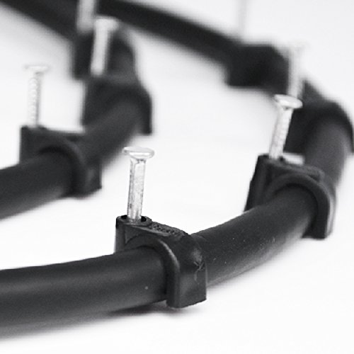 QualGear 6mm Cable Clips, Black, 100 Pack, CC2-B-100-P