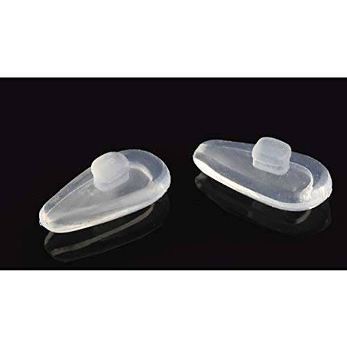 Glasses Repair Replacement Metal Temple Eyewear Metal Frame Arms for Eyeglasses Sunglasses (Nose Pads Clear)
