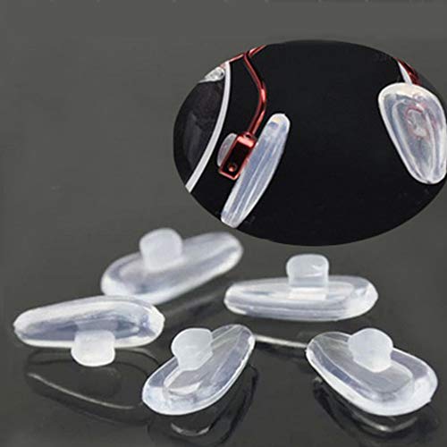 Glasses Repair Replacement Metal Temple Eyewear Metal Frame Arms for Eyeglasses Sunglasses (Nose Pads Clear)