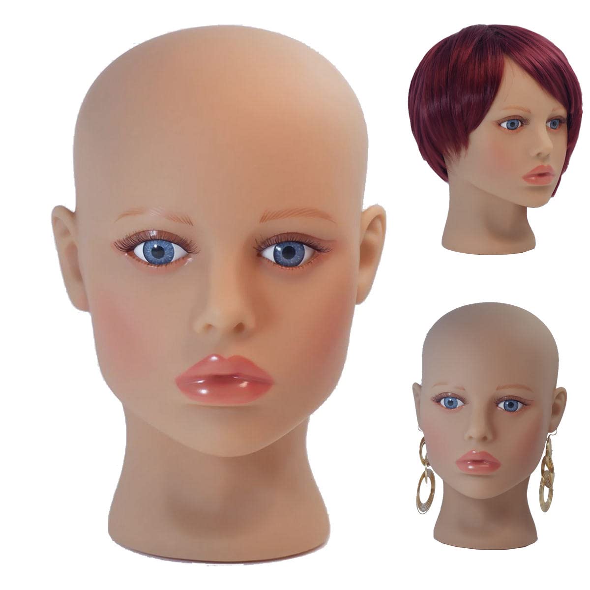 Seedollia Realistic Mannequin Head for Wigs Hat Stands for Display Glasses Holder Stand Headphone Stand Headband Display African American