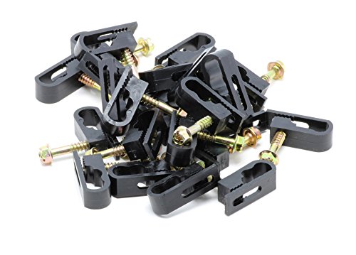 THE CIMPLE CO - Dual, Twin, or Siamese Coaxial Cable Clips, Cat6, Electrical Wire Cable Clip, 1/2 in Screw Clip and Fastener, Black (100 Pieces per Bag)