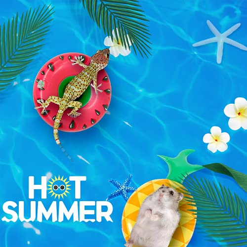 KUDES 9 Pack Bearded Dragon Bathe Float Bathtub Toys + 1 Inflatable Needle, Lizard Swimming Toys with Enjoy The Bath Time for Bearded Dragon Hamster and Other Small Animals