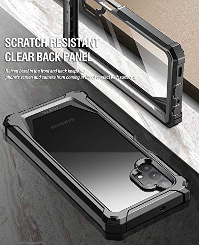 Poetic Guardian Series Case Designed for Samsung Galaxy A32 5G, Full-Body Hybrid Shockproof Bumper Clear Protective Cover Case, Built-in Screen Protector, Black/Clear