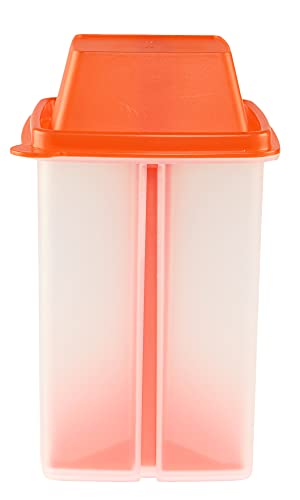 HOME-X Pickle Storage Container, Straining Pickle Jar, Filter Insert, Sieve Food Saver Container, 7 ½” L x 4 ¼” W x 4 ¼” H, Orange