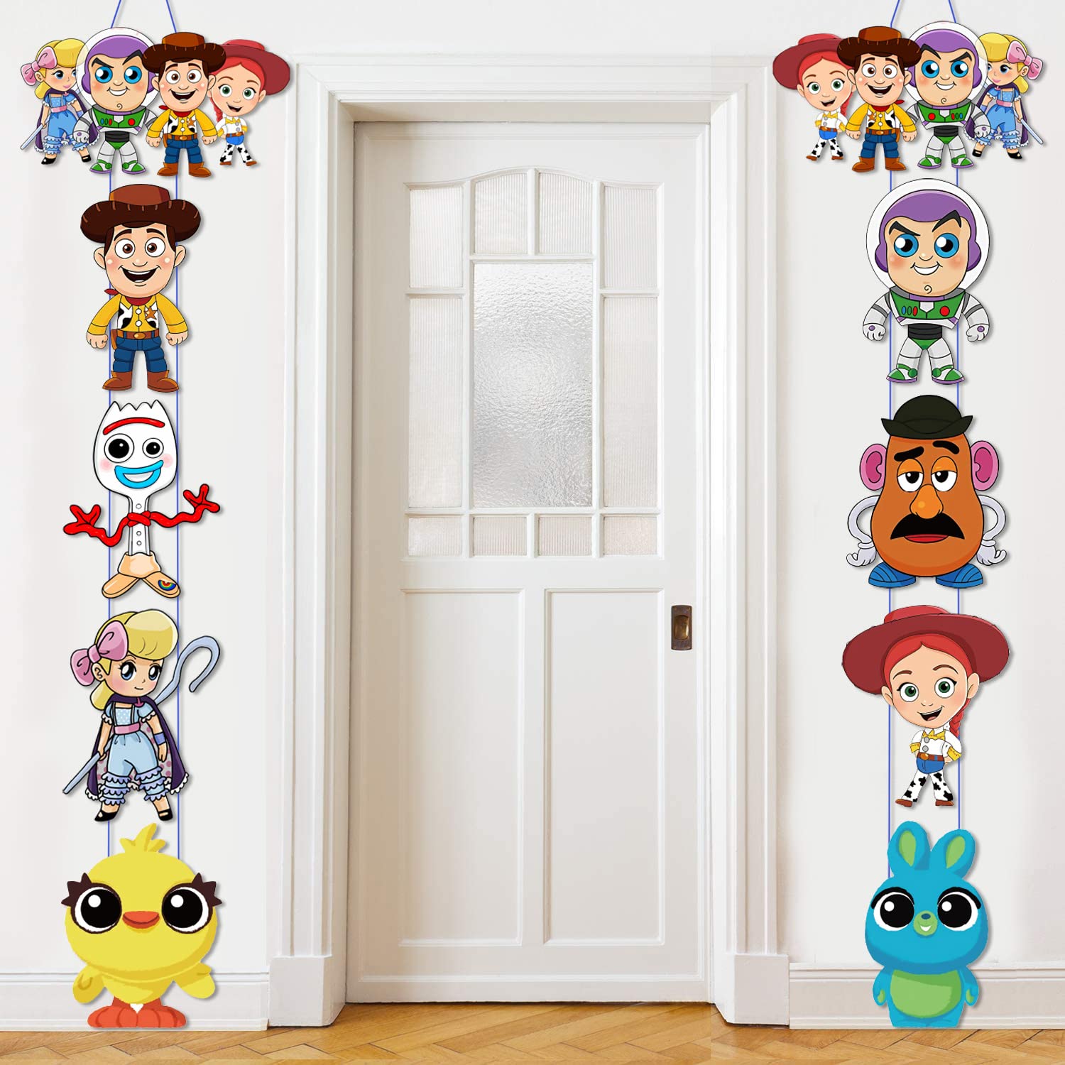 Toy Inspired Story Door Sign Banner Decoration for Outdoor Toy Inspired Story Hanging Porch Signs Decor for Toy Inspired Story Birthday Party Supplies Decoration