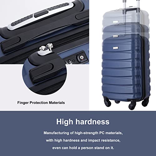 Travelhouse Luggage Sets, Expandable Hardside Suitcases 24in/28in, Carry on 20in,3 Piece Set Travel Luggages Clearance with Double Spinner Wheels TSA Lock Lightweight (Blue)
