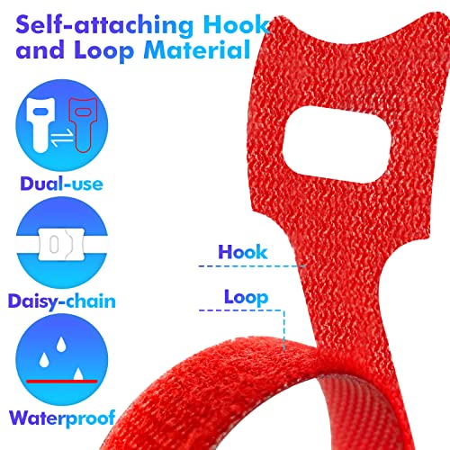 APS 60PCS Fastening Cable Ties Reusable,6Inch Premium Adjustable Cord Ties ,Cable Management for Organizing Home Office and Data Centers